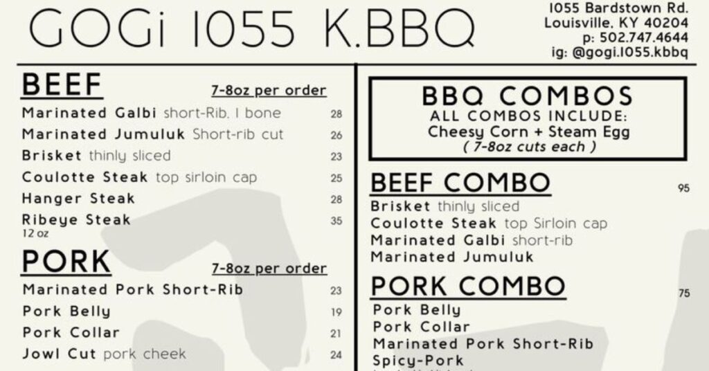 Slaps BBQ Menu (Full Menu Update 2025) : Mosley's Barbecue