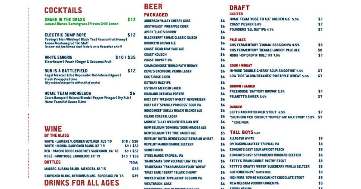 Home Team BBQ West Ashley Menu (Update Menu 2026) : Mosley's Barbecue