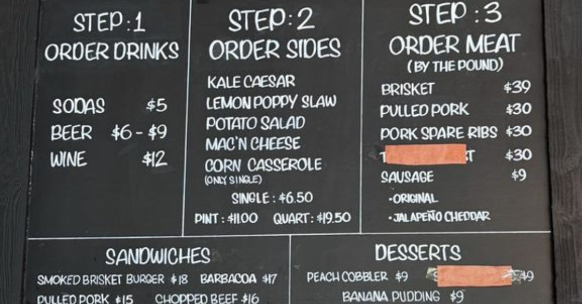 Outsider BBQ Menu (Update Menu 2025) : Mosley's Barbecue